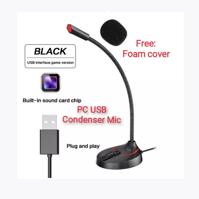 USB PC Omnidirectional Microphone Interface Flexible Stand Studio ...