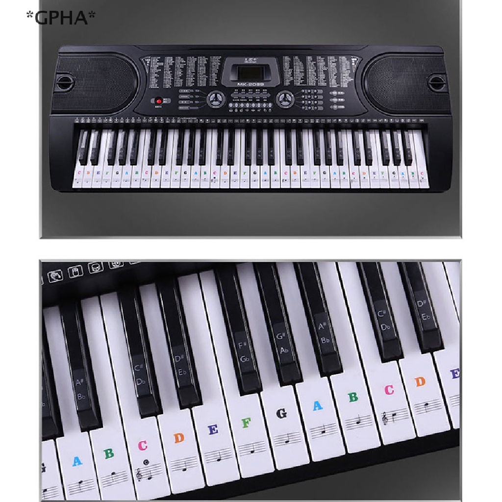 GPHA> Transparent Piano Keyboard Sticker 54/61 Key Electronic Keyboard ...