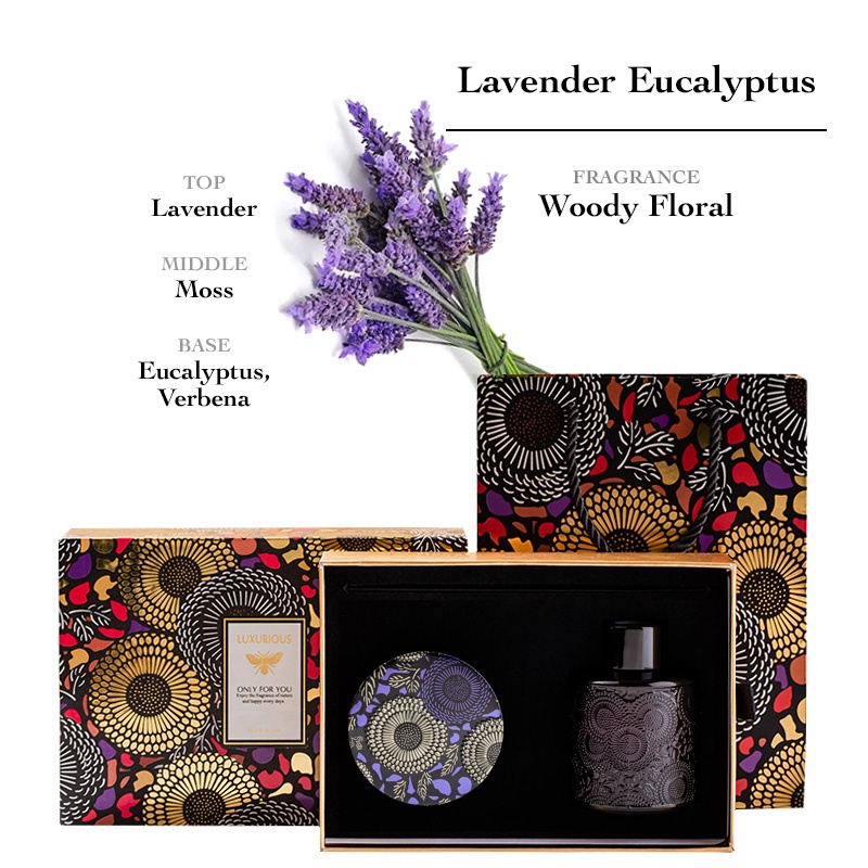 Gift Box Set Scented Candle & Reed Diffuser Aromatherapy Essential Oil ...