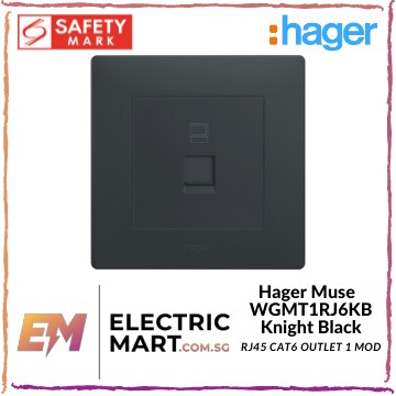 Hager Muse WGMT1RJ6KB RJ45 cat6 Outlet 1 mod (Suitable for BTO switch replacement) | Shopee ...