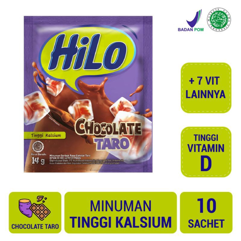 Hilo Chocolate Taro 10 sachets - Powdered Drink | Shopee Singapore