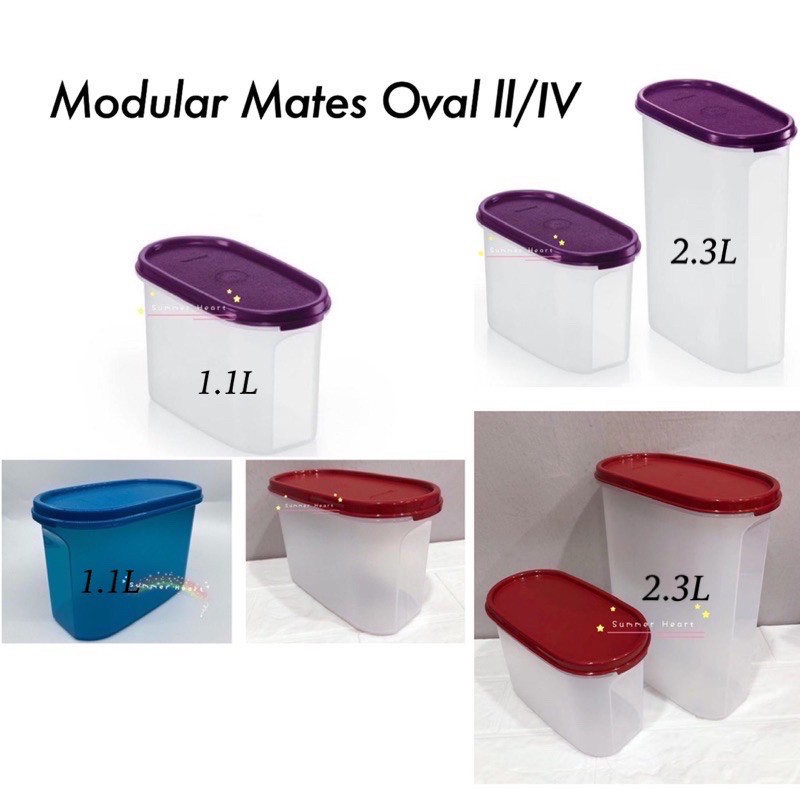 Tupperware Modular Mates Oval ll 1.1L/IV 2.3L (1pc) | Shopee Singapore