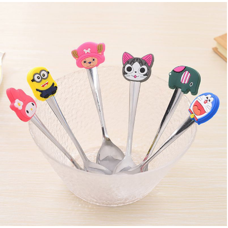 Lovely Cartoon Hello Kitty Doraemon Stainless Steel Silicone Handle ...