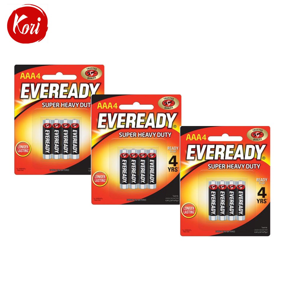 Bundle of Eveready AAA ×4 Super Heavy Duty Battery AAA(3A) 1212 Battery ...
