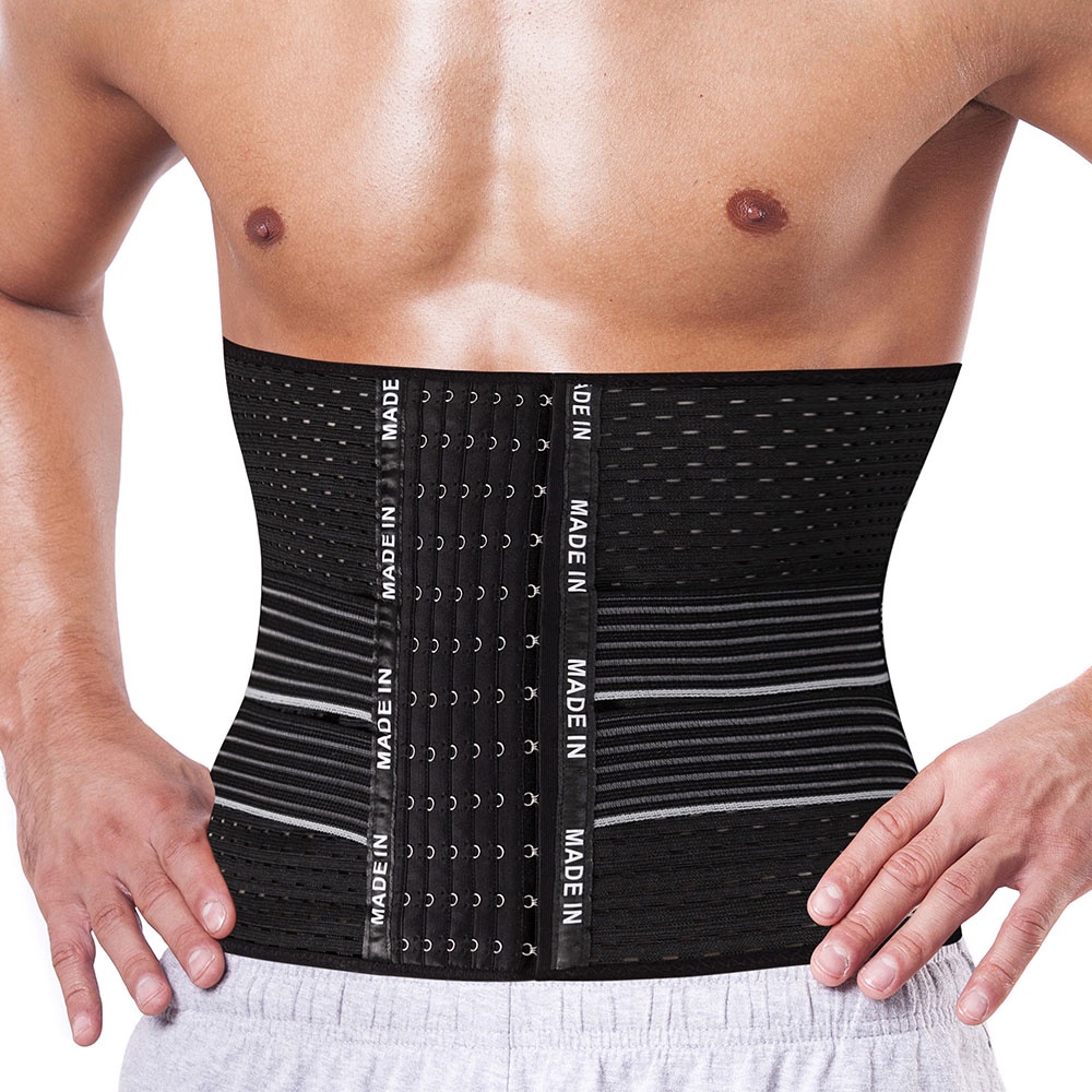 Mens Waist Trainer 7 Steel Boned Shaping Waist Trimmer Adjustable ...