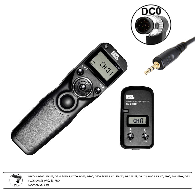 Pixel TW-283 Wireless Timer Remote Control Shutter Release (DC0 DC2 N3 E3 S1 S2) Cable For Canon ...