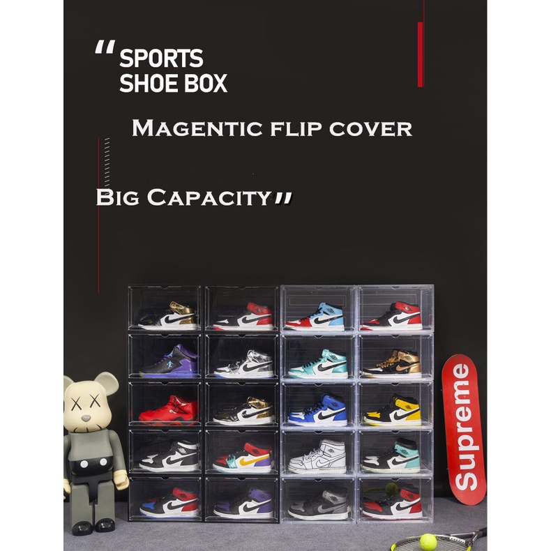 Shoebox Clear Plastic magnetic door Shoes box High Quality Sports Shoe ...