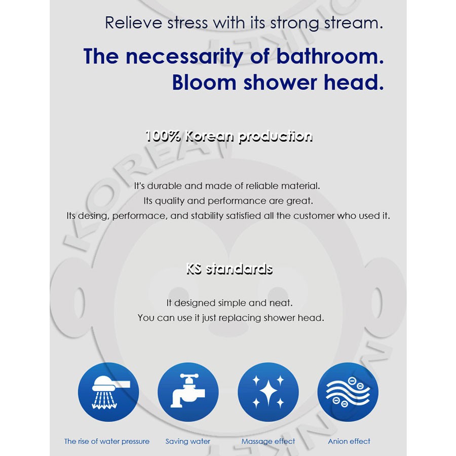 SAVE WATER Bloom shower head Korea water saving shower head | Shopee ...