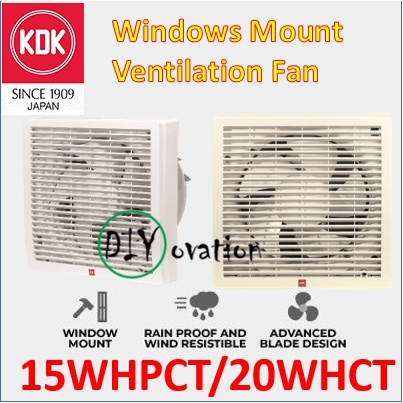KDK Window Mount Ventilation Fan/ 15WHPCT/ 20WHCT/ Strong And Reliable ...