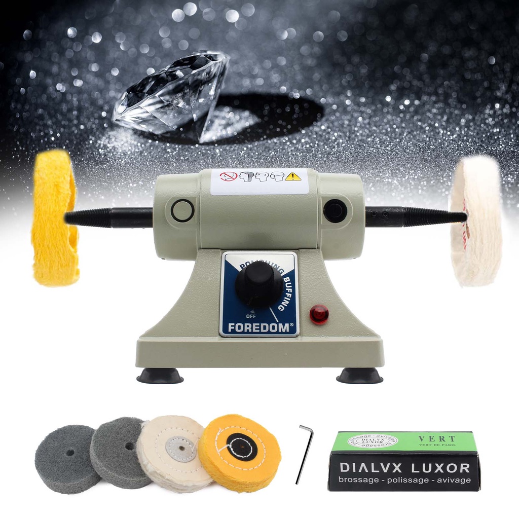 Double-Head Tabletop Cloth Wheel Polisher Small Power Adjustable Speed ...