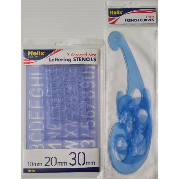 Helix French Curves/Lettering Stencils 1 Set 3 Pieces - Wishingtown ...