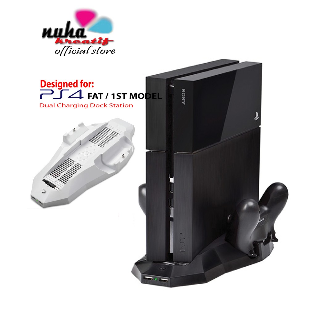 Playstation PS4 Cooling Fan / Stand Fan Dual Fan Dual Charging USB Port ...