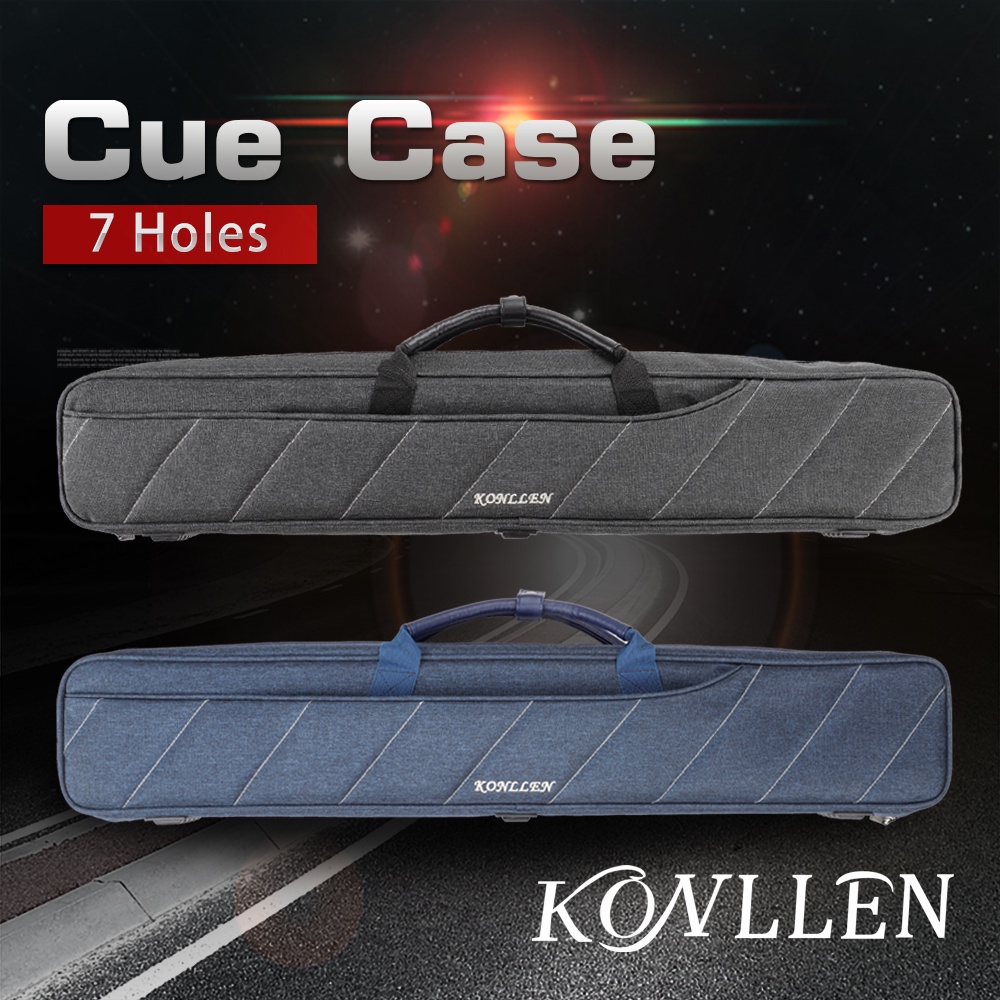 KONLLEN 7 Holes Billiard Cue Case 3 Butts 4 Shafts Blue Black High ...
