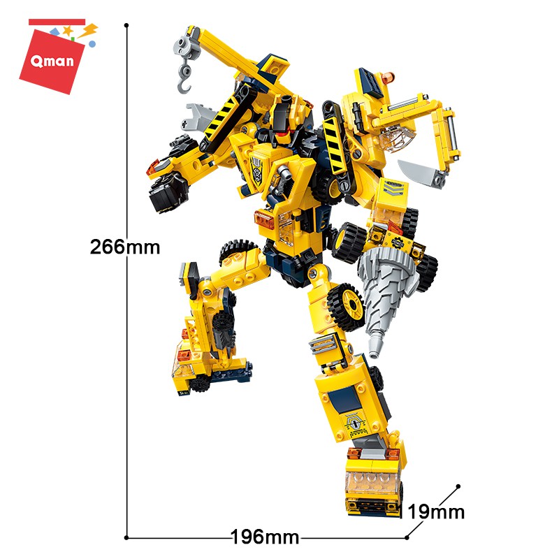 Qman Bricks - 6 in 1 Engineering Mecha - Trans-Collector Series ...