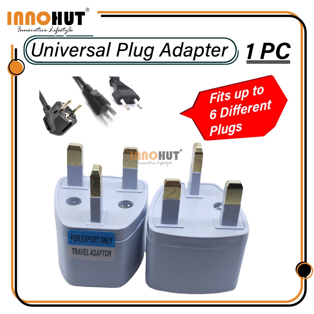 Innohut [1Pcs] 3 Pin Travel Converter Adapter Plug Socket Universal ...