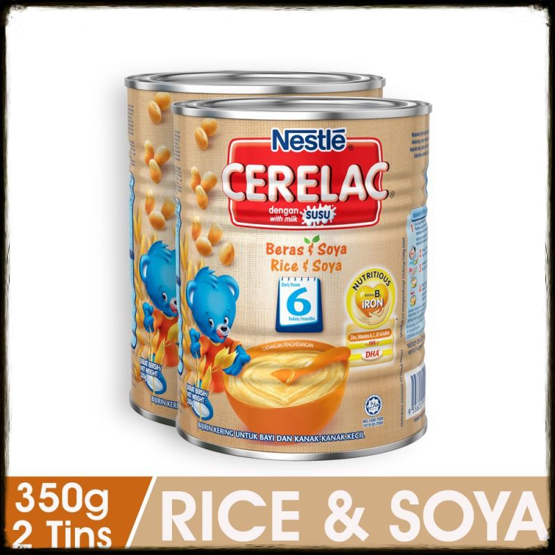 Nestle Cerelac Rice Soya Infant Cereal Tin (350g x 2 Tins) | Shopee Singapore