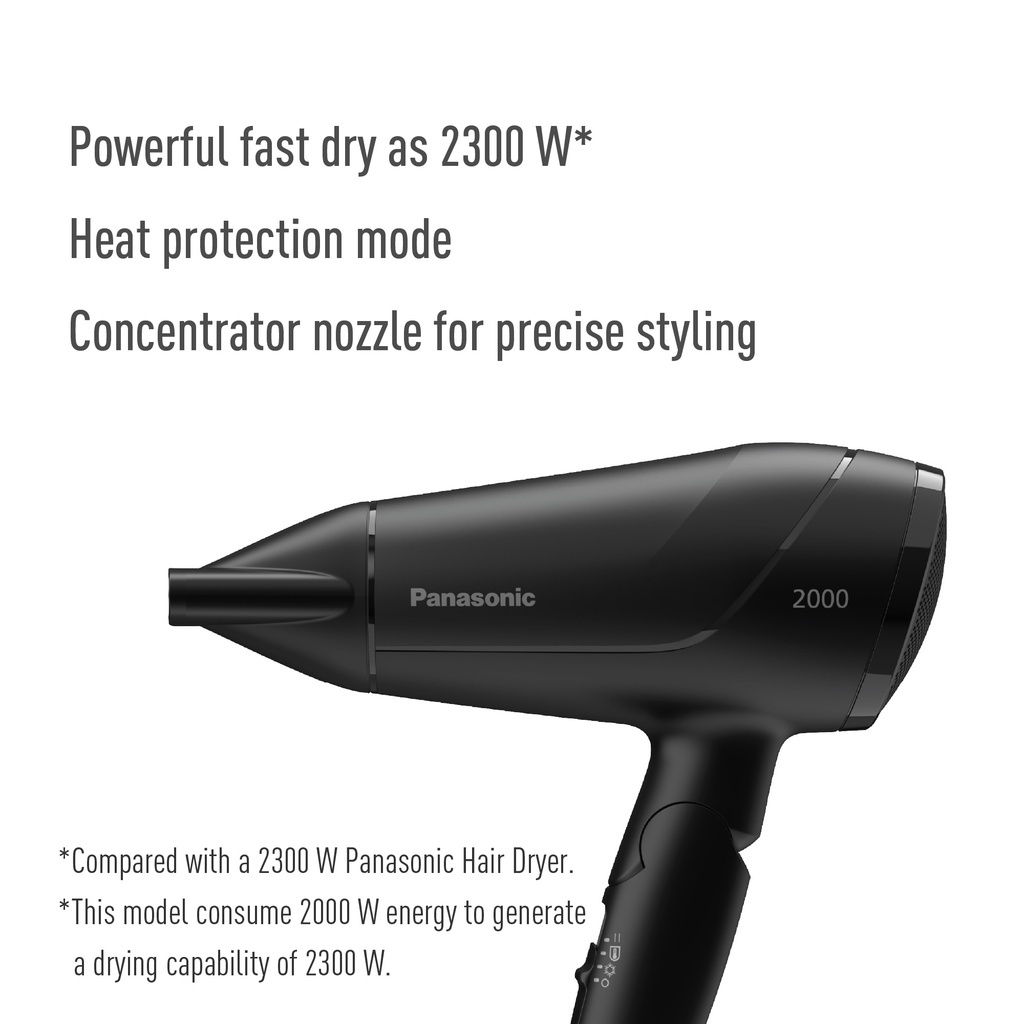 Panasonic 2000W Fast Dry Hair Dryer EH-ND65-K605 Foldable | Shopee ...