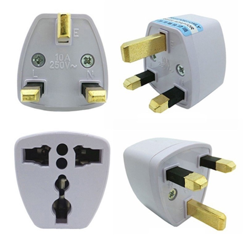 Universal 3 Pin Plug Adaptor 2 Pin Multi Pin To 3 Pin UK International ...