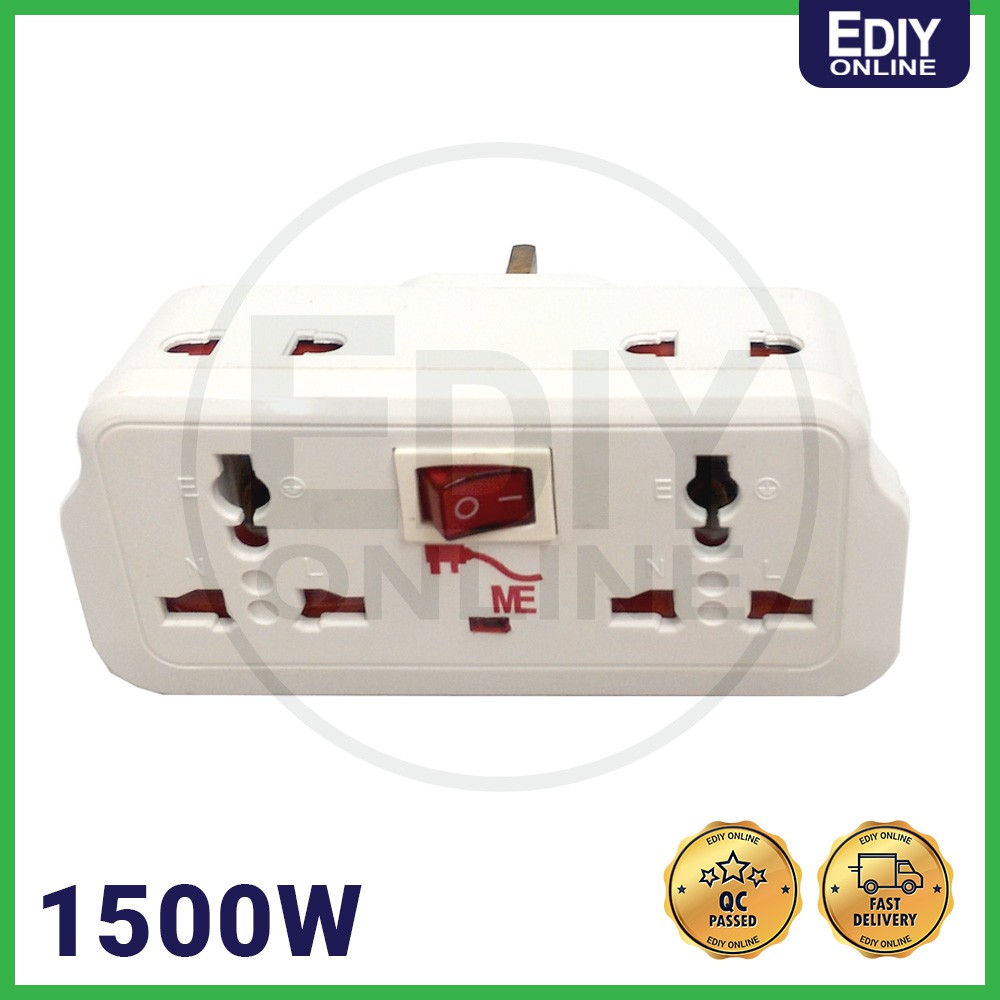 Multi-function 2 Outlet Adaptor MULTI ADAPTOR ADAPORT ADAPTER SOCKET ...