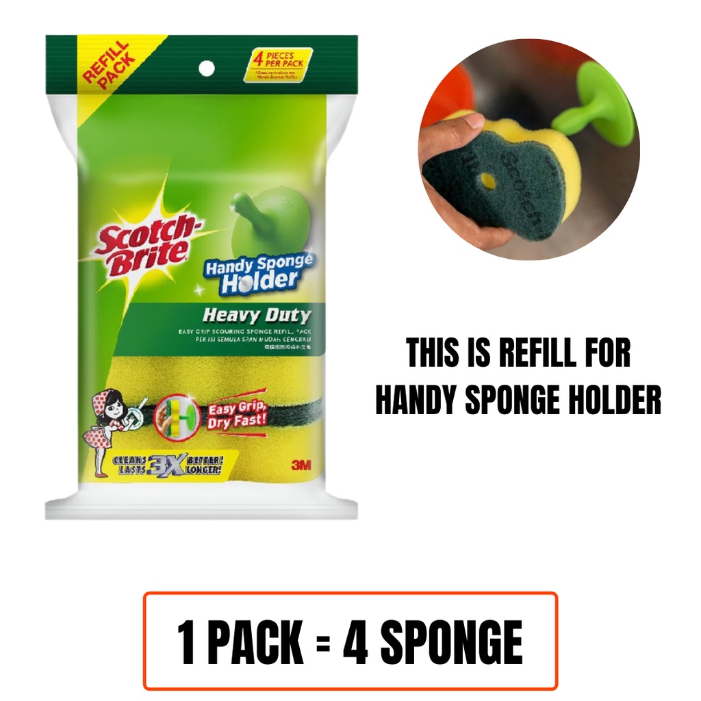 3M Scotch-Brite Sponge Anti-Bacterial Non Scratch Washing Sponge Dish ...