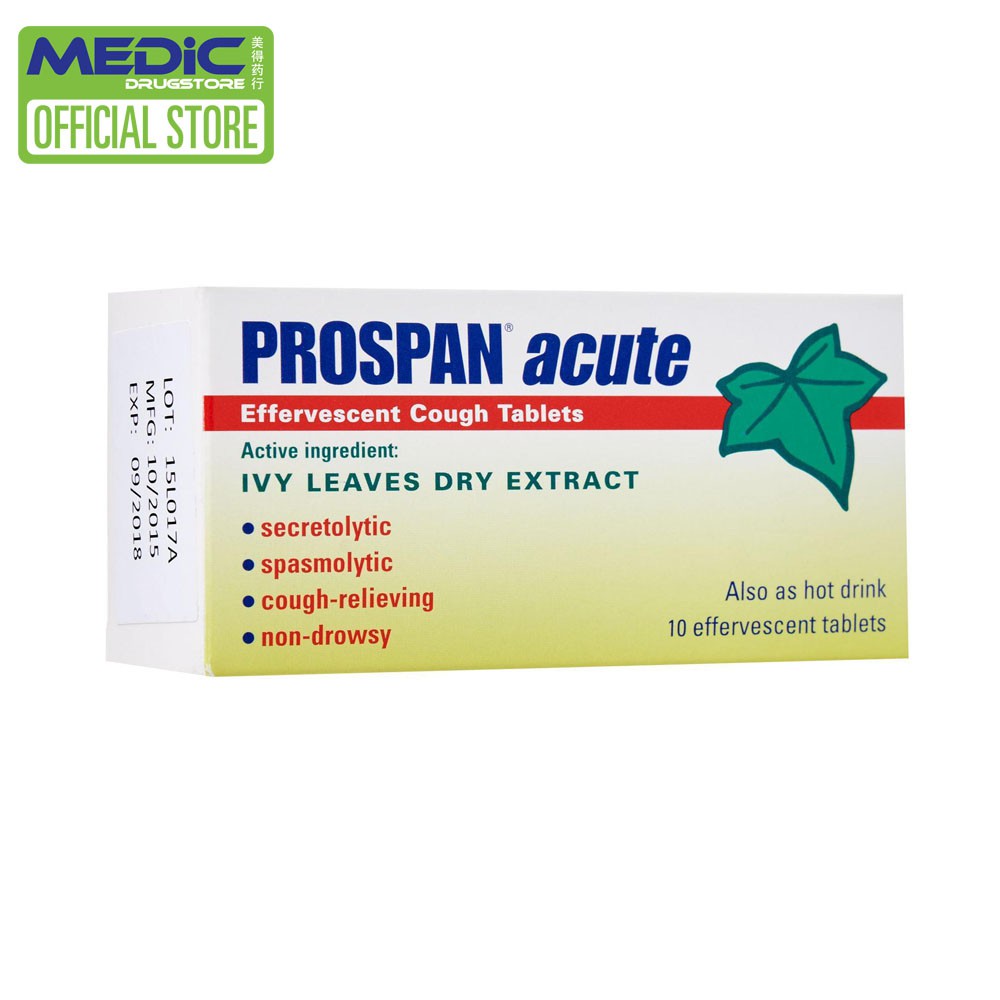 Prospan Acute Effervescent Cough Tablets 10s - By Medic Drugstore ...