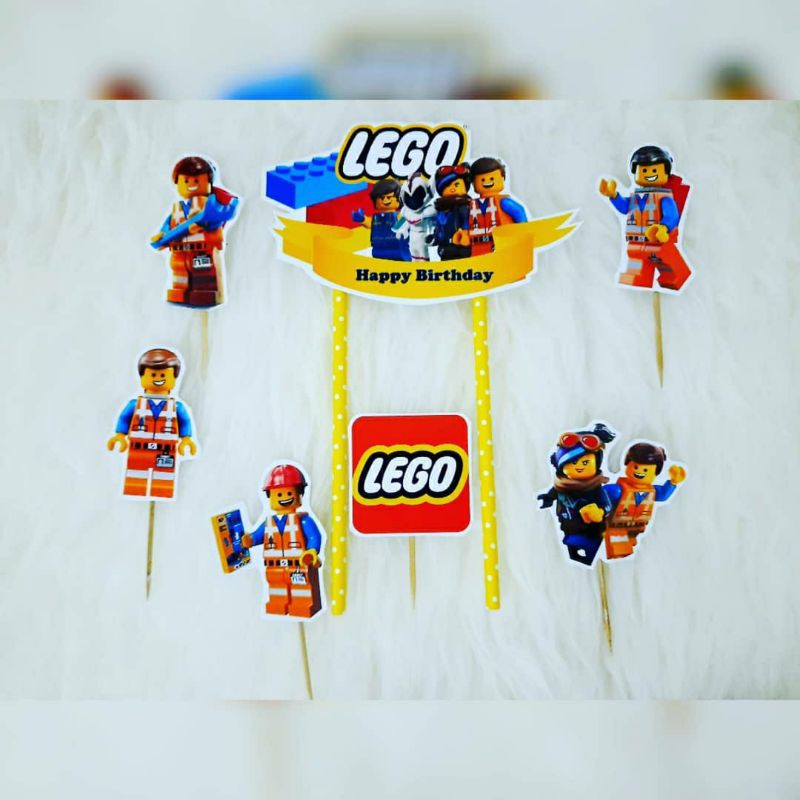 Lego topper birthday topper tart topper pudding topper cake decoration ...