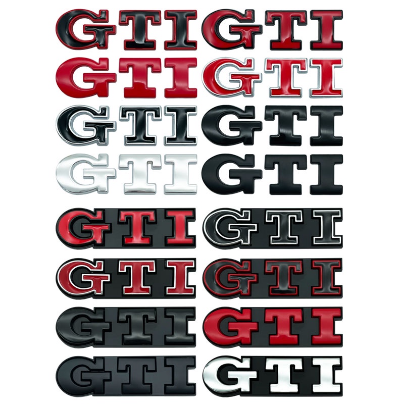 Car 3D Metal GTI Logo Trunk Body Grill Badge Emblem Sticker For ...