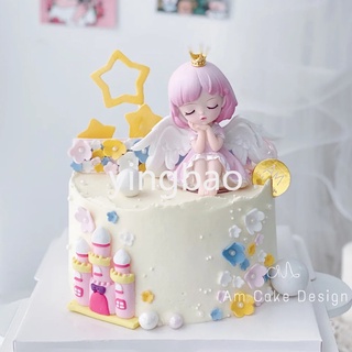 Pink Angel Princess Cake Topper Michelle Girl Doll Cupcake Topper ...