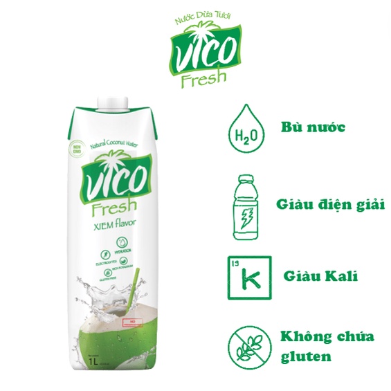 1 Box of ACP Vico Fresh Coconut Juice 1L - Siamese Flavor | Shopee ...