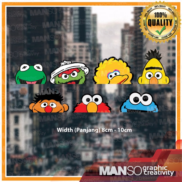 Sesame Street Decal Sticker J053 Elmo Cookie Monster Bert Ernie Big ...