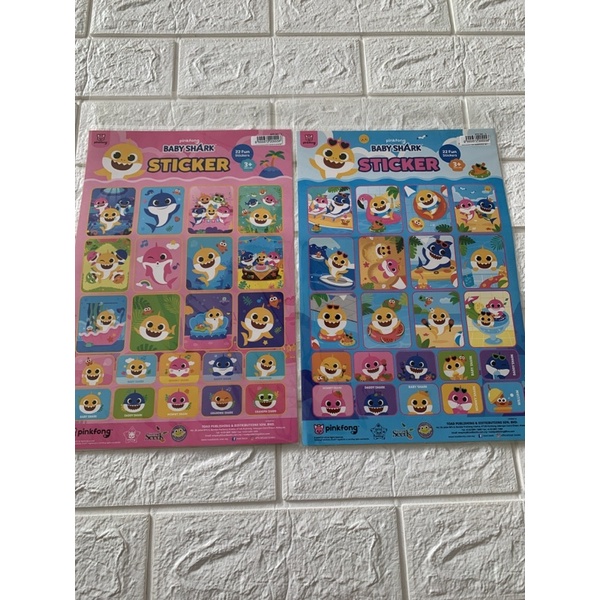 A4 size babyshark pinkfong stickers!! price for one sheet | Shopee ...
