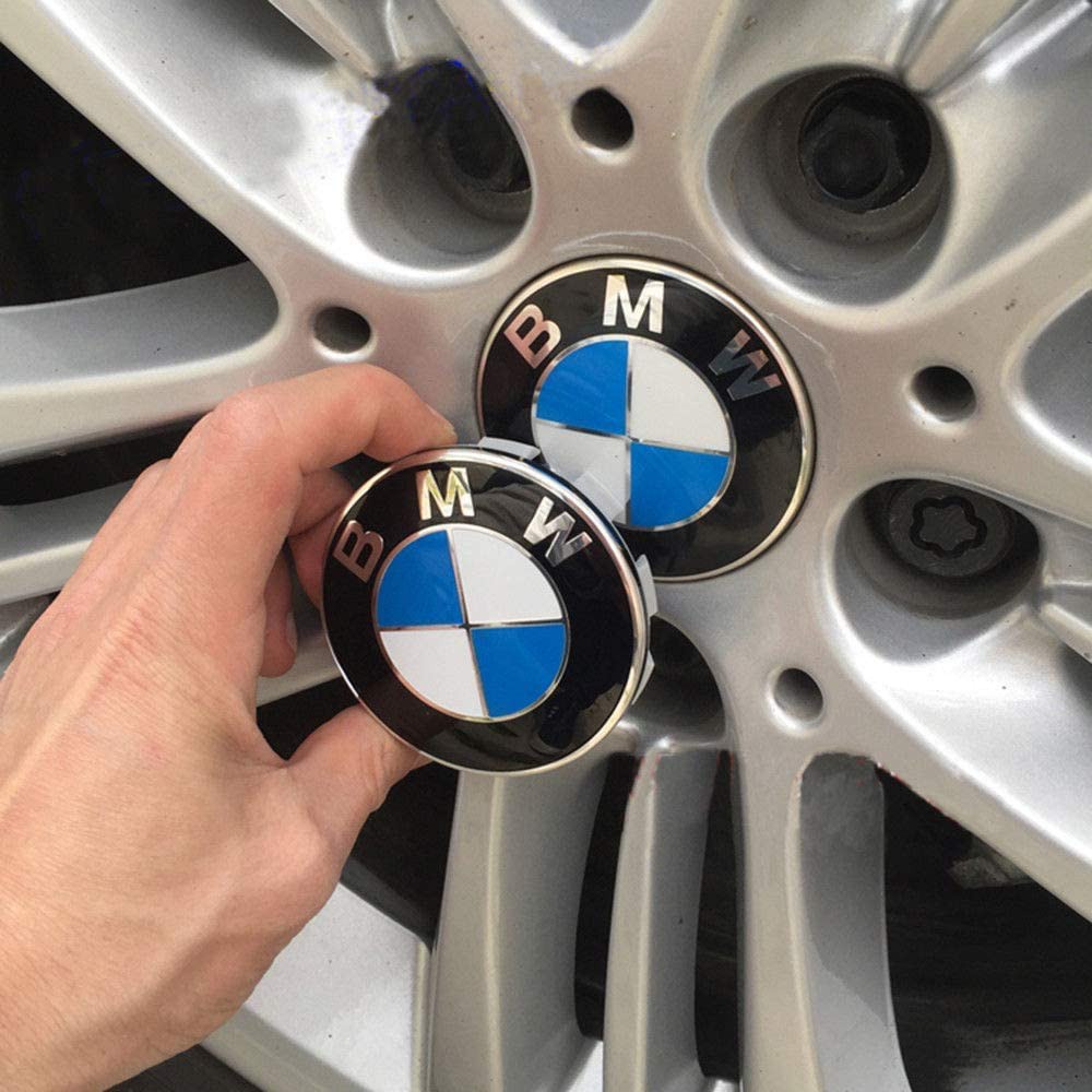 BMW Wheel Center Caps Set of 4 Emblem, 68mm BMW Rim Center Hub Caps for ...