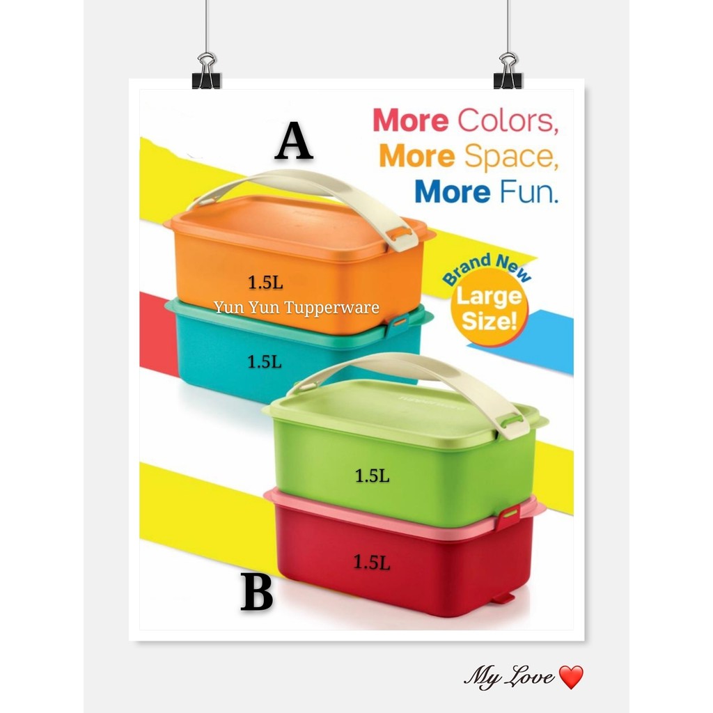 Tupperware Click To Go Tall Set 1.5L - More Deeper, Large Space ...