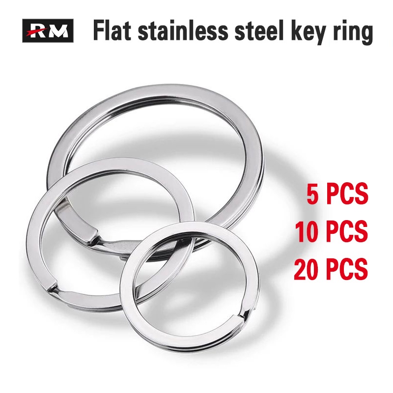 10/20PCS 304 Stainless Steel Key Rings Key Holder Keychain Clasp Keyfob ...