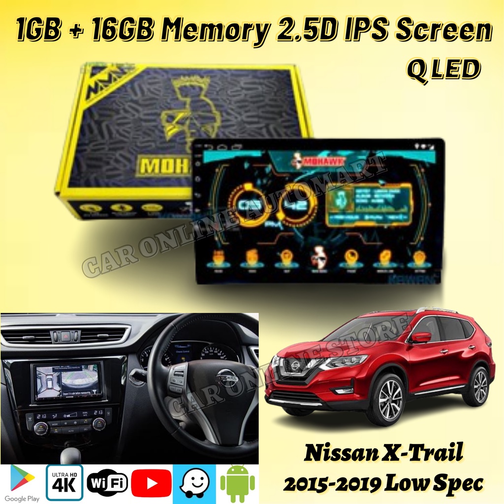 NISSAN X-TRAIL 2015-2019 LOW SPEC ~ MOHAWK T3L MS SERIES Q-LED 1GB+16GB ...