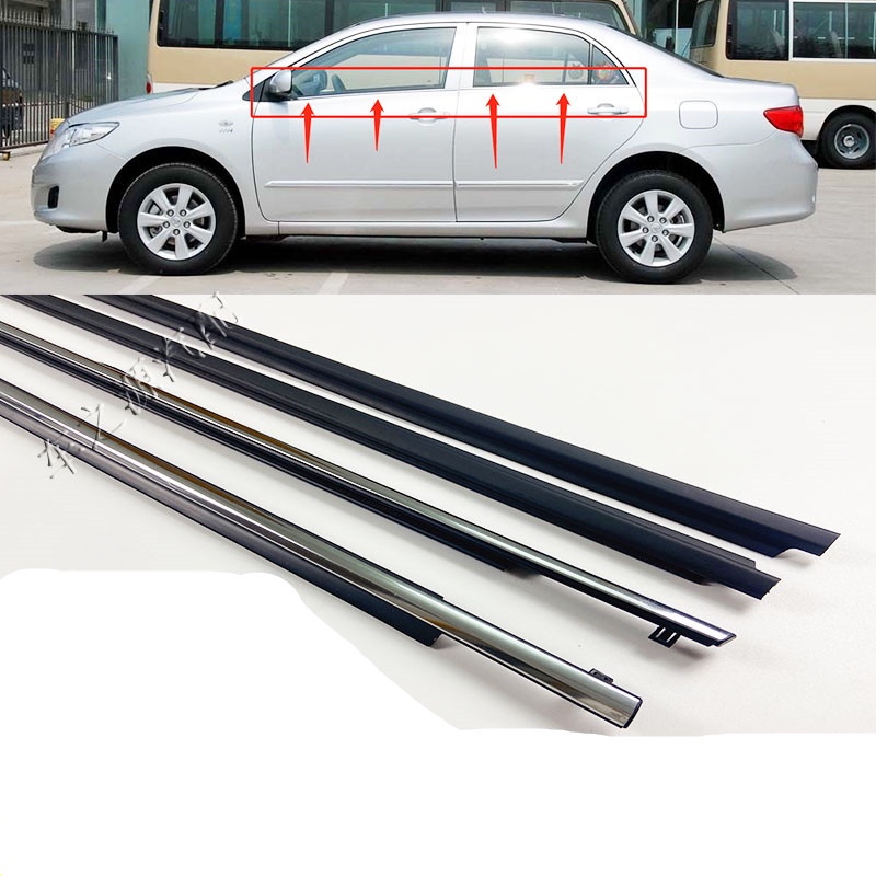 4pcs（a set ）chrome Car Outside Window Moulding Weatherstrip Seal Belt ...