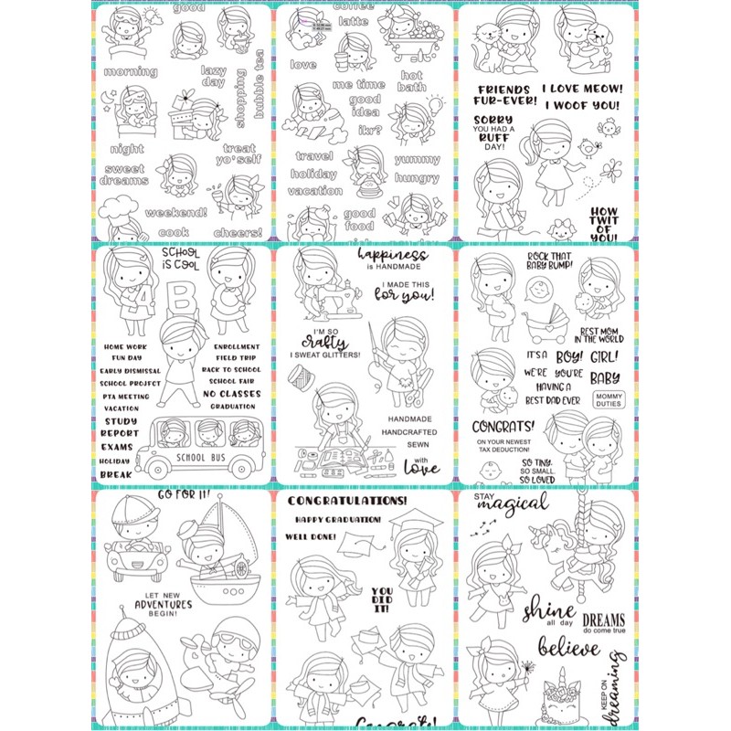 DIY Scrapbooking Craft/ Card Making Clear Stamps Set (Plushies ...