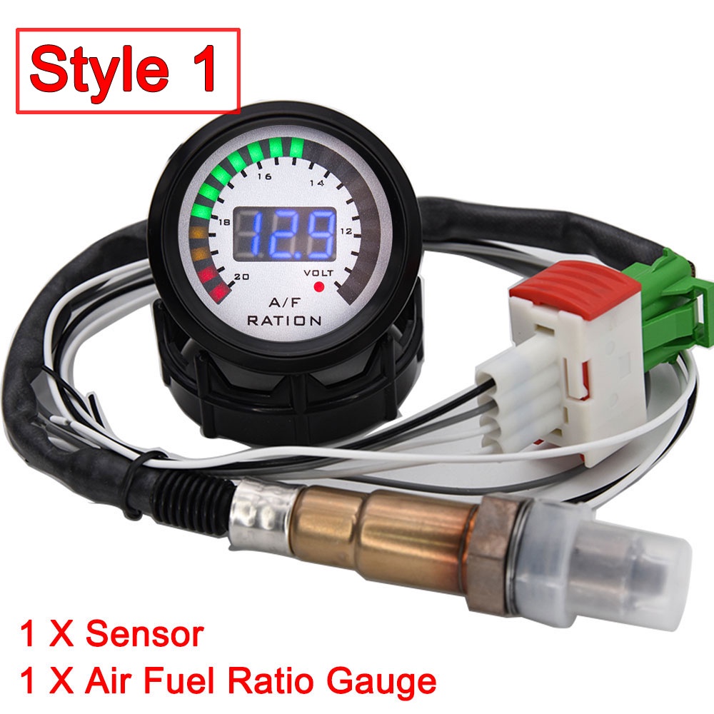 HD Digital Air Fuel Ratio Gauge O2 Oxygen Sensor for 12V Car Voltmeter ...