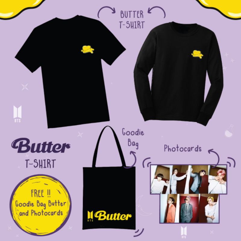 Bts Butter Logo T-shirt Kpop Fankit set (+ Freebies) | Shopee Singapore