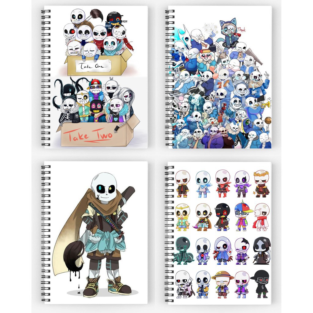 Sans undertale ink Notebook With Curly Back Book M0399 | Shopee Singapore