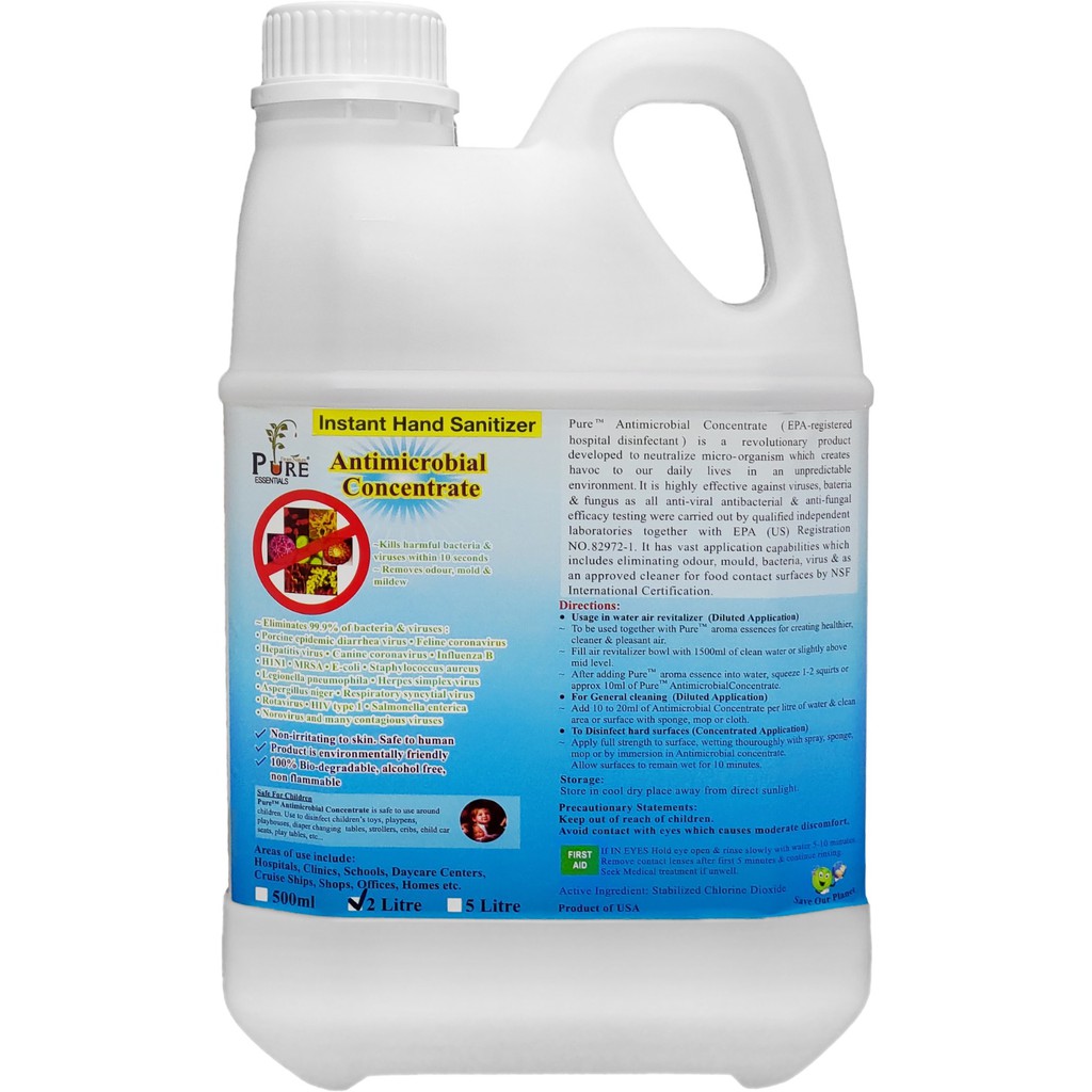 Pure™️ 2L Hand Sanitizer Antimicrobial Concentrate | Shopee Singapore