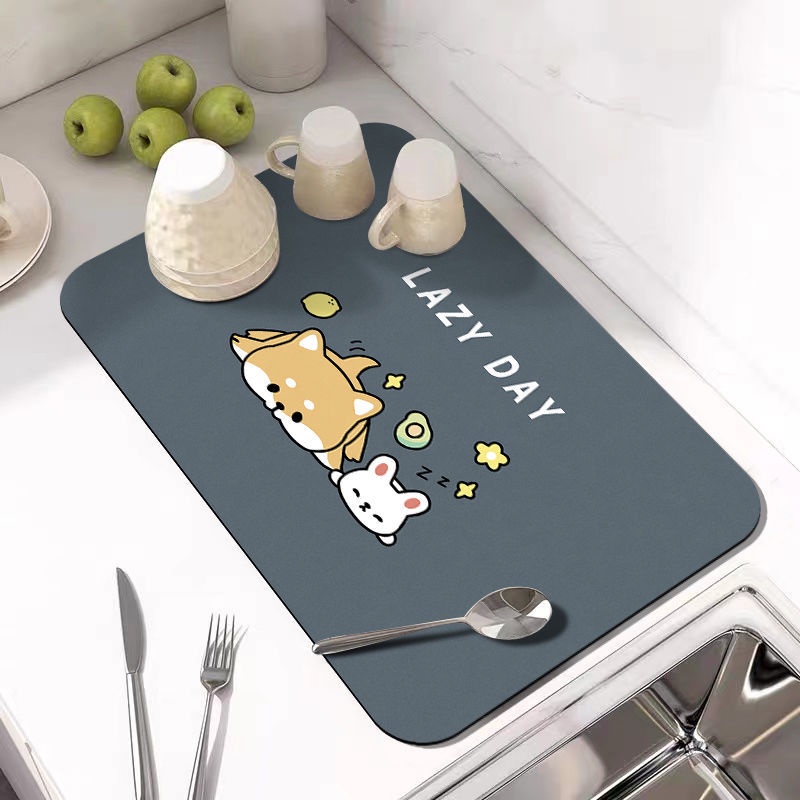 Diatom Mud Absorbent Table Mat Placemat Quick Drying Mat Heat Resistant ...