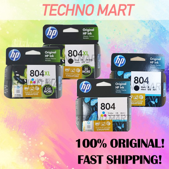 [SG Local Stock] Original HP 804 804XL HP804 HP804XL Black Tri-Color Ink | Shopee Singapore