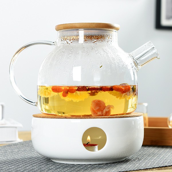 Ceramic heating base Japanese style flower tea pot warmer | Shopee ...