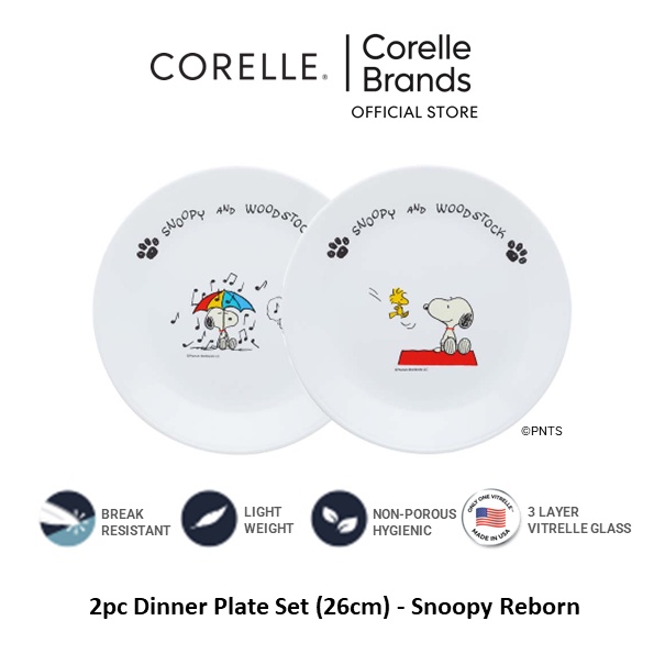 Corelle Dinner Plate 26cm 2pc Set - Snoopy Reborn/Snoopy Bold/Snoopy ...