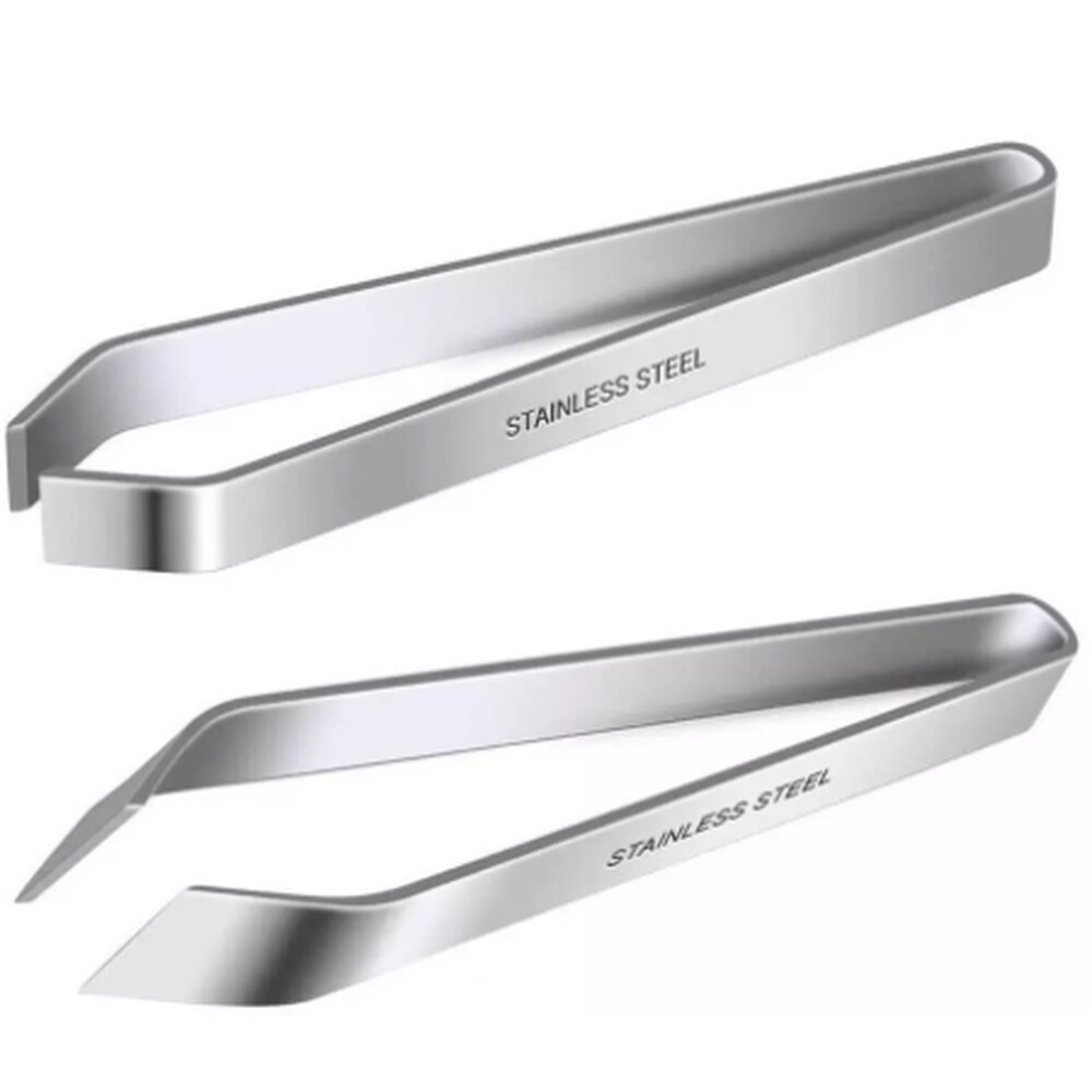 Fish Bone Tweezers, Stainless Steel Flat and Slant Tweezers Pliers ...