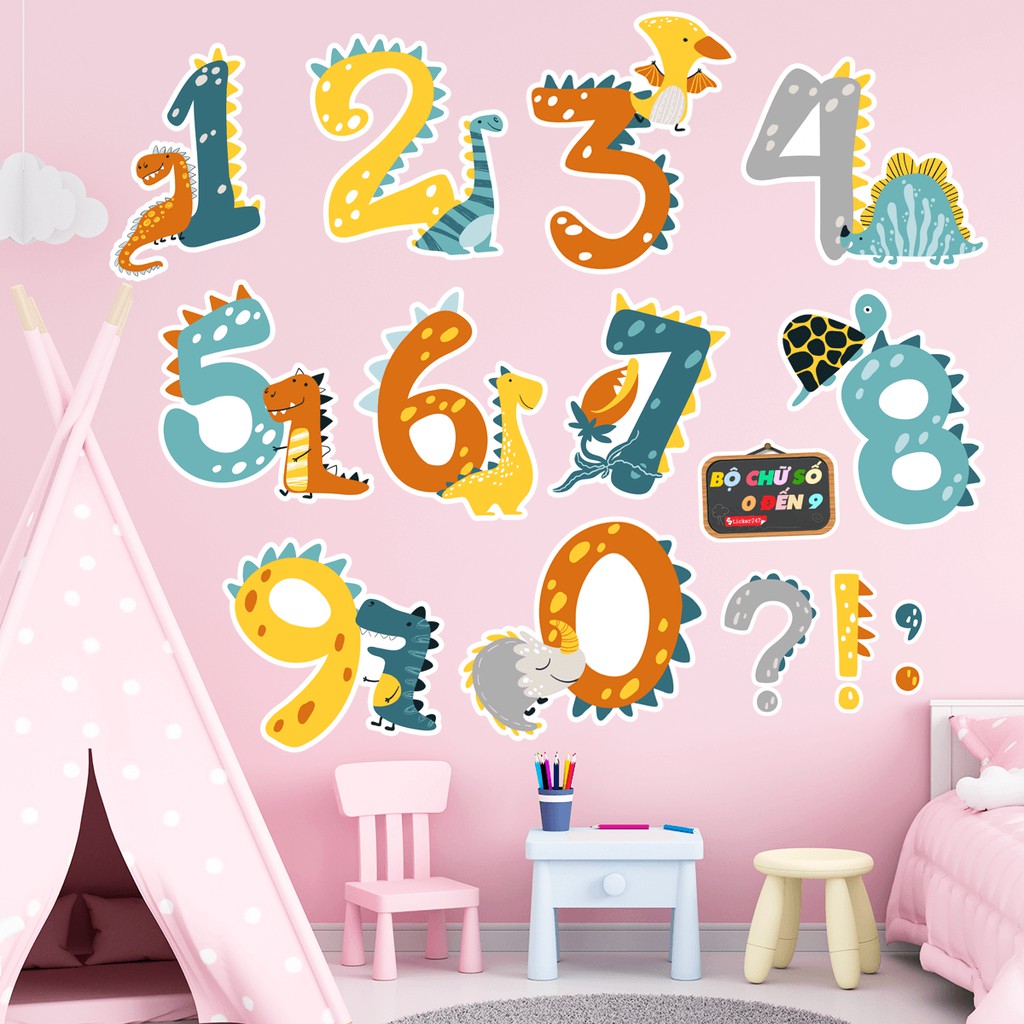 Number Board Decal From 0 to 9 Cute Colorful Dinosaur images, sharp ...