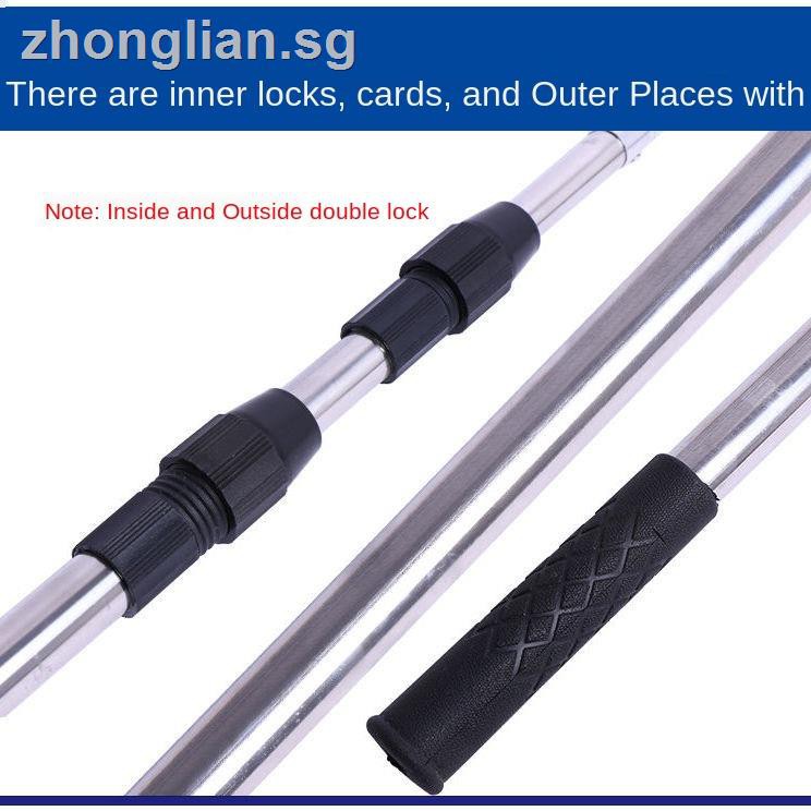 ﺴThick stainless steel dip net pole multifunctional telescopic ...