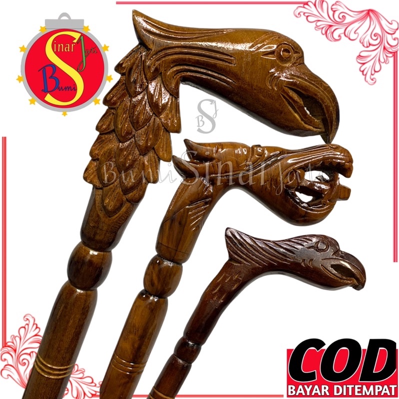 KAYU Walking aid cane - elderly cane - one foot cane - teak wood cane ...