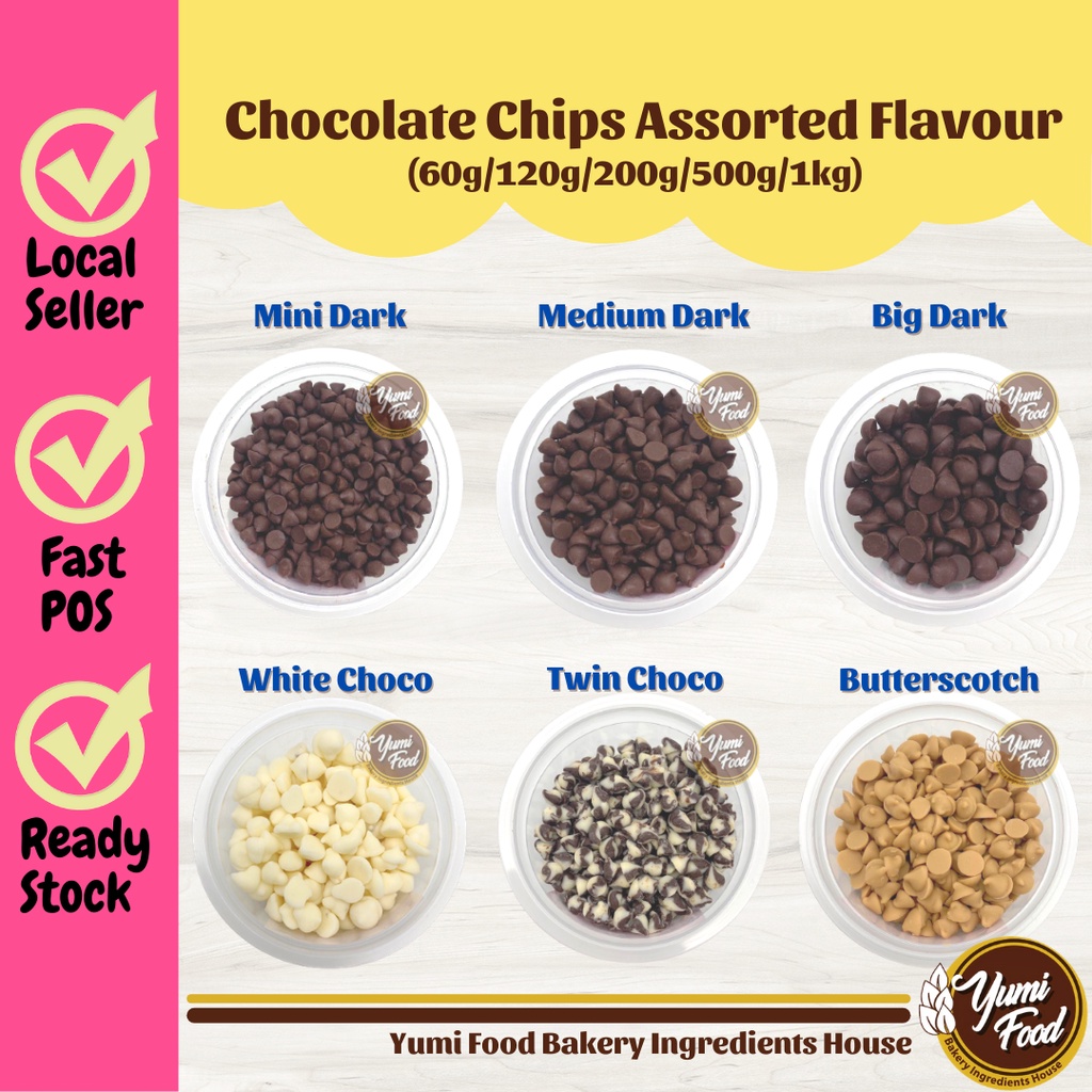 Chocolate Chips Dark/White/ Twin/Butterscotch/ Mini/ Medium/ Big [SEMI ...